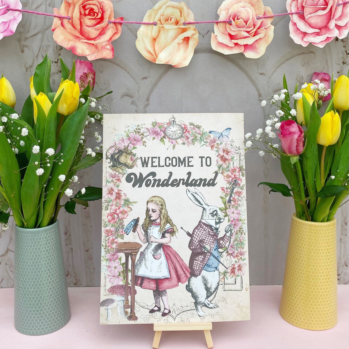 Welcome to Wonderland Print Alice Sign Home Decor - Etsy UK