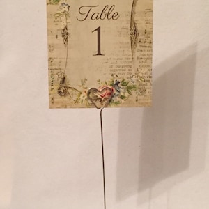 Wedding Table Cards, Numbers or Names, Shabby Chic Vintage Style Design ...