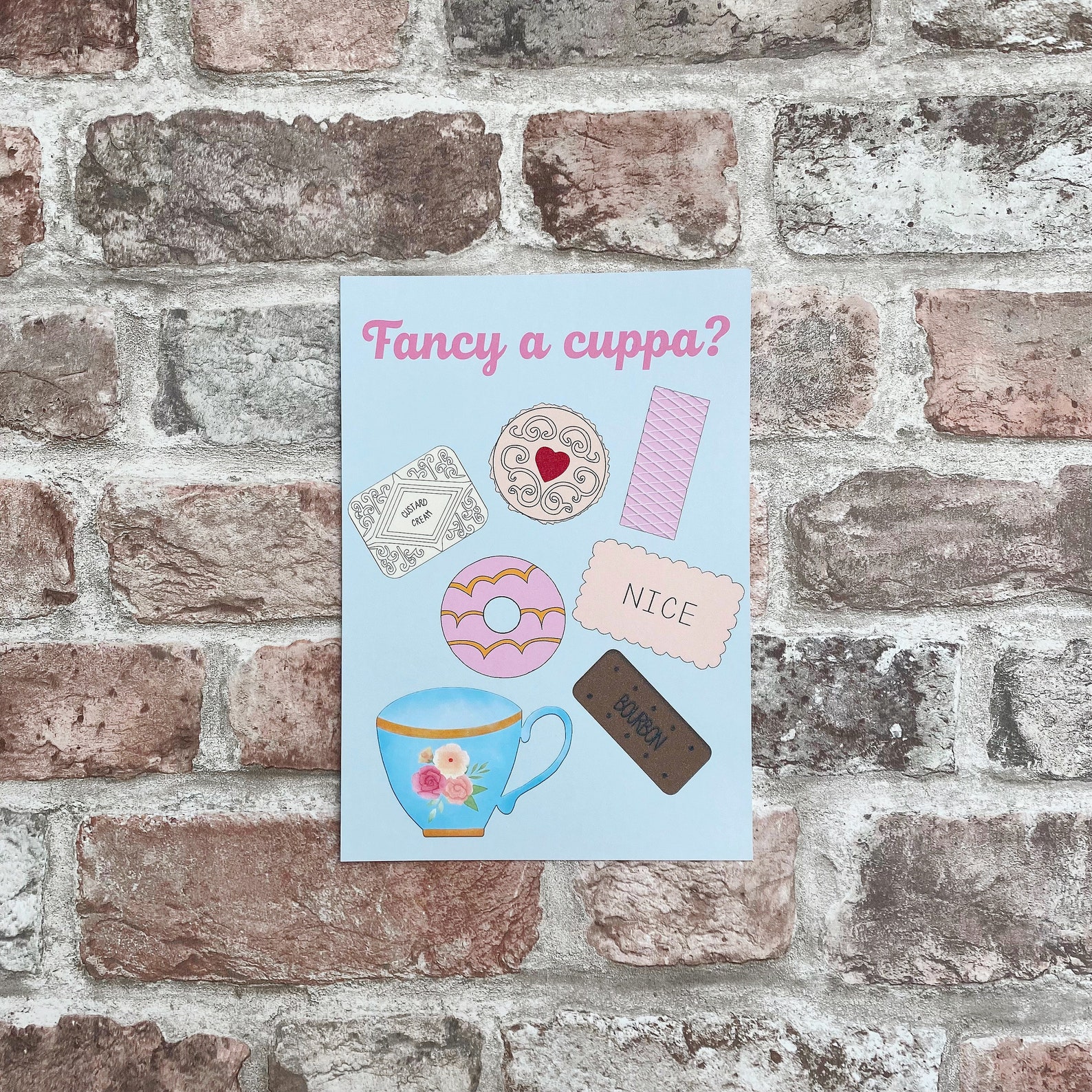 Fancy a Cuppa Tea and Biscuits Print Sign Home Decoration Fun - Etsy