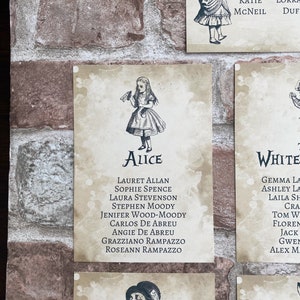 Alice Theme Wedding Table Plan Seating Planner Party Alice in ...