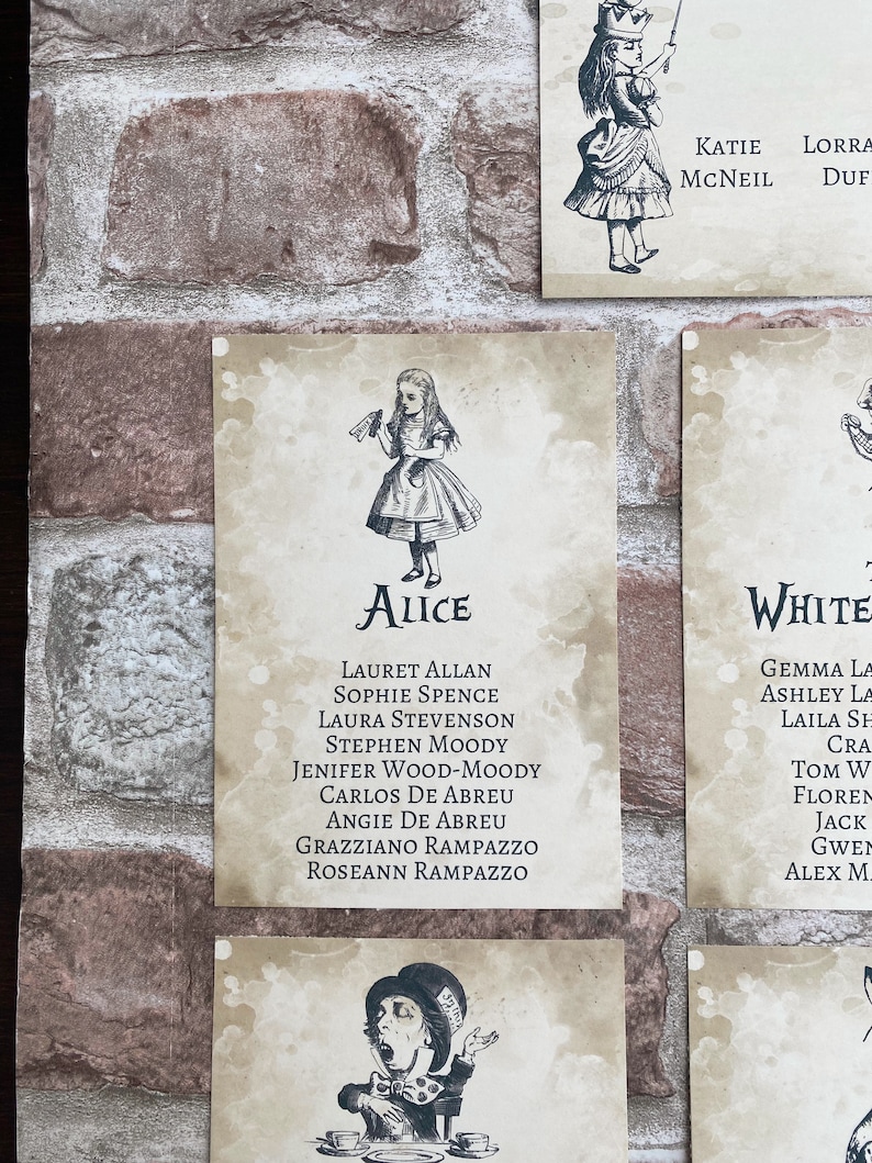 Alice Theme Wedding Table Plan Seating Planner Party Alice in - Etsy UK