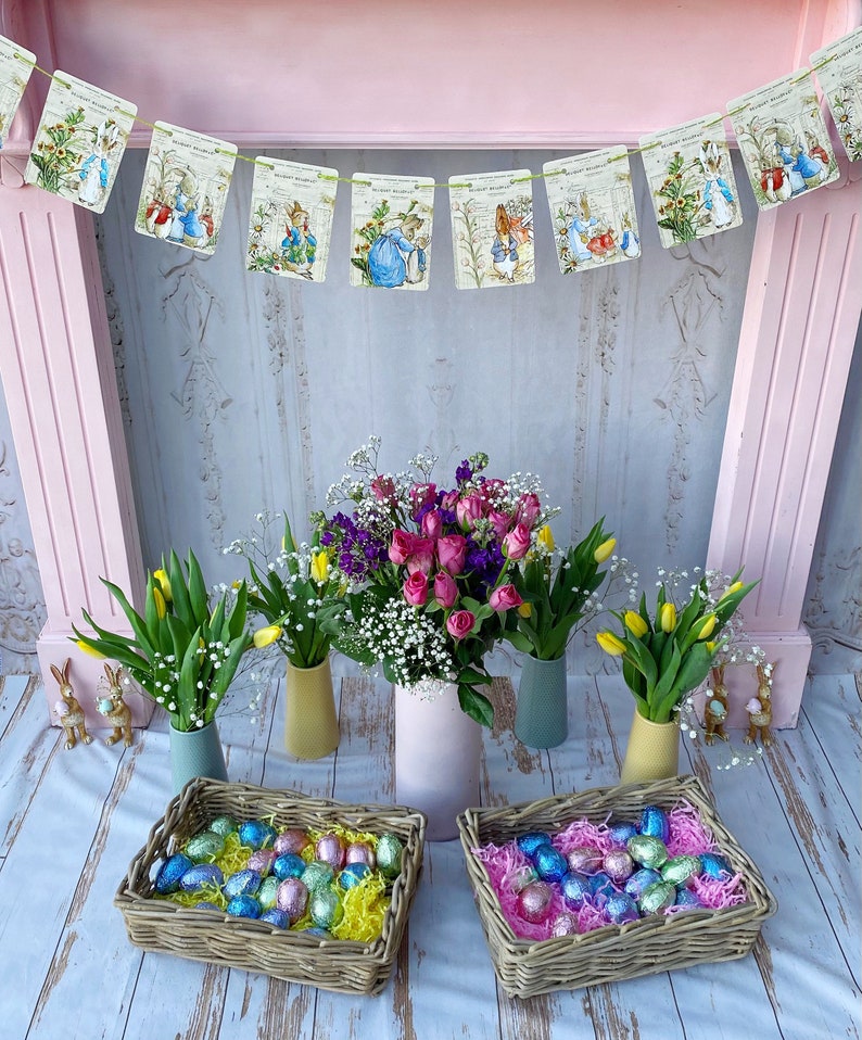 Peter Rabbit Garland Baby Shower Birthday Bunting Decoration Spring ...