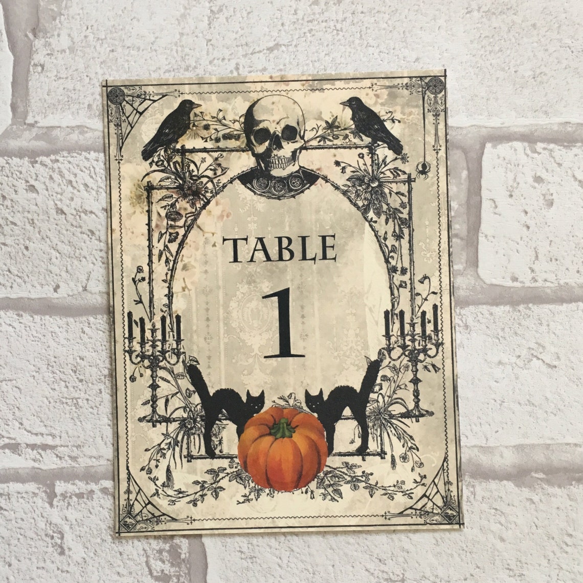 Halloween Table Number Cards for Spooky Weddings and Parties - Etsy