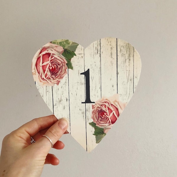 Heart Table Numbers - Etsy