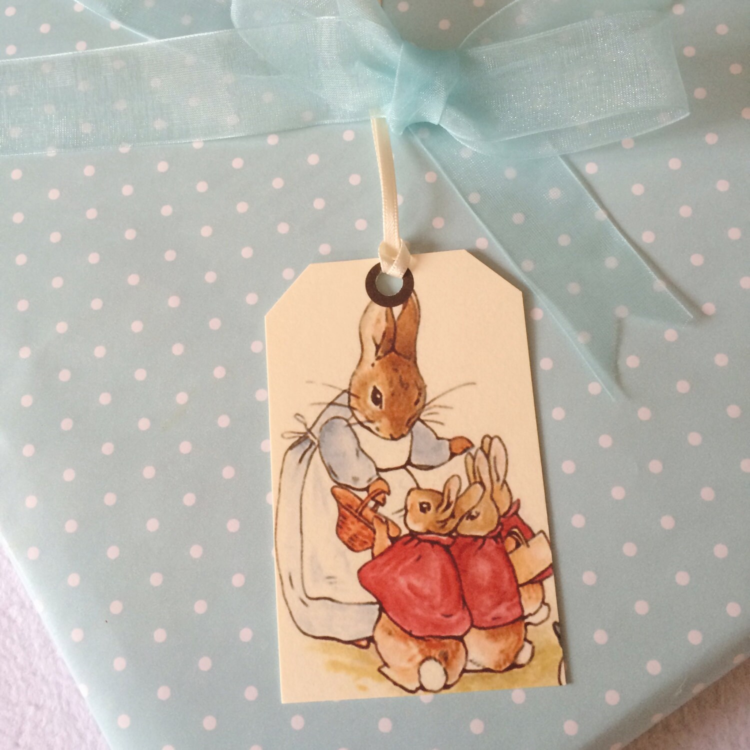 Peter Rabbit gift tags set of 8 beatrix potter with ribbon | Etsy