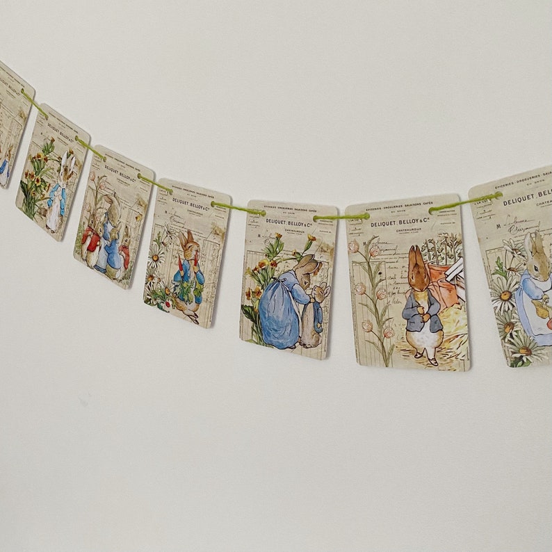 Peter Rabbit Garland Baby Shower Birthday Bunting Decoration Spring ...