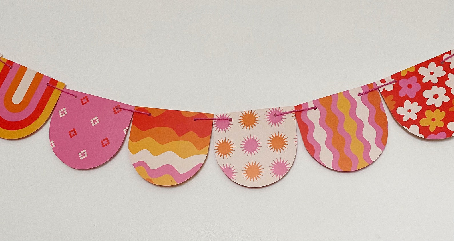 Groovy Retro Garland Home Decor Bunting 2 Metres DOUBLE SIDED - Etsy