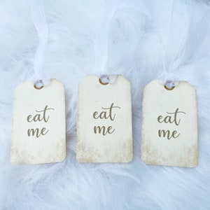 Luxury Vintage Eat Me Alice in Wonderland Gift Tag Labels Bottle Tags ...