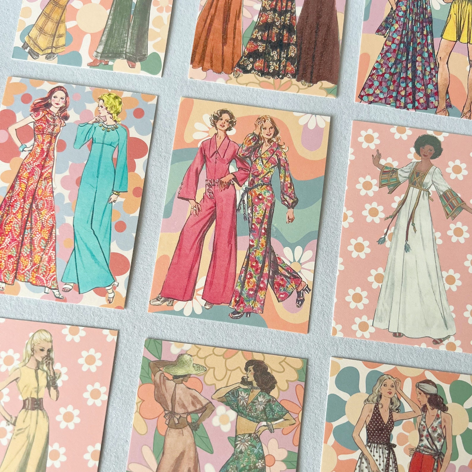 70s Fashion Girl Card Toppers for Gift Tag Craft Vintage - Etsy