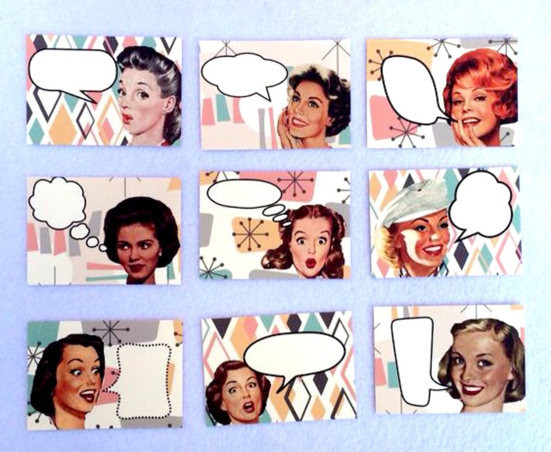 Fifties Women Card Toppers 50's Tags Retro Vintage Style 50's Fun ...