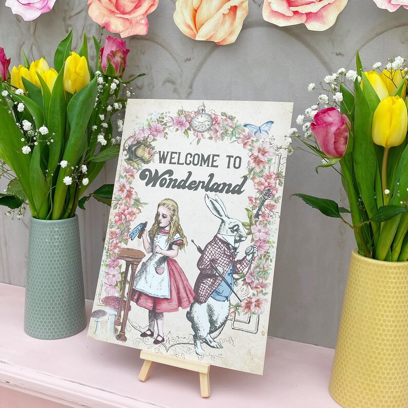Welcome to Wonderland Print Alice Sign Home Decor | Etsy