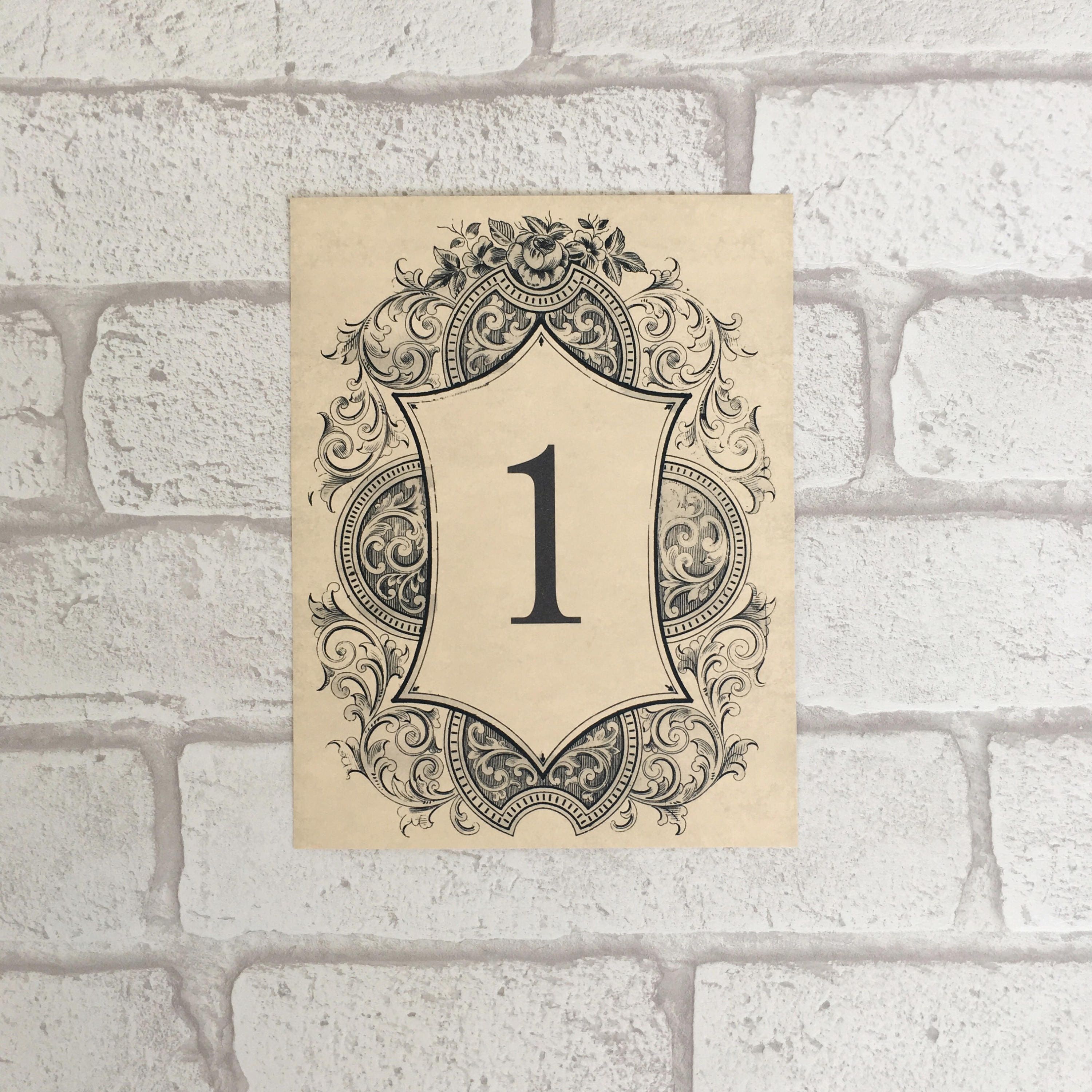 Wedding Table Number Cards Vintage Antique Frame - Etsy UK
