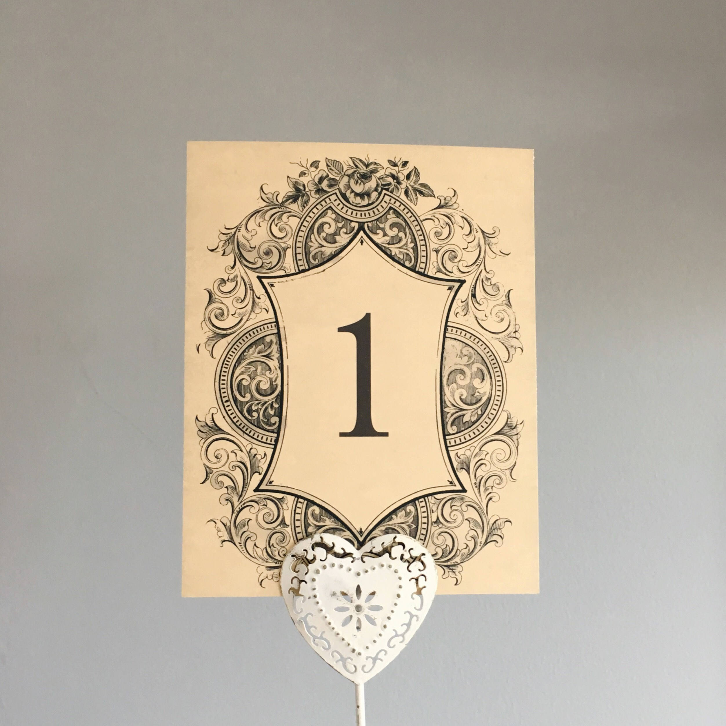 Wedding Table Number Cards Vintage Antique Frame - Etsy UK