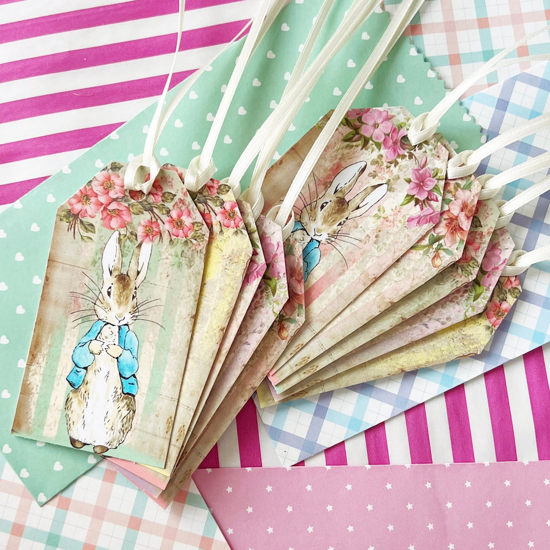 Easter Peter Rabbit Gift Tags Bunny Pastel Garden - Vintage Retro ...