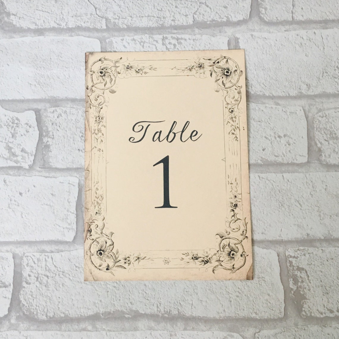 Vintage Antique Style Wedding Table Numbers Names Shabby | Etsy
