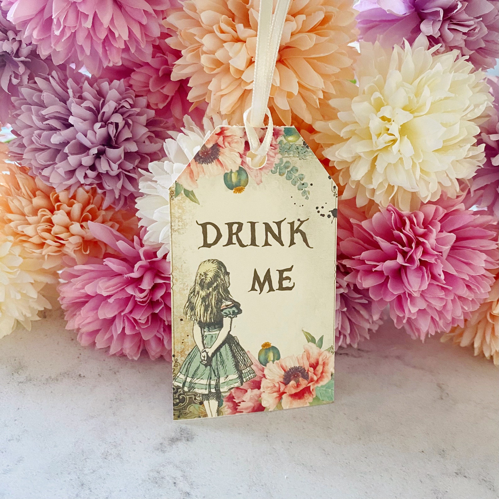 Drink Me Alice in Wonderland Gift Tag Labels Bottle Tags Set - Etsy