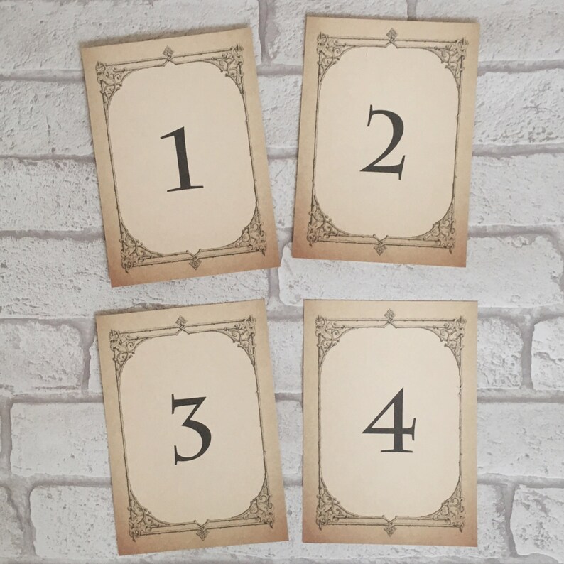 Wedding Table Cards Numbers or Names Shabby Chic Vintage | Etsy