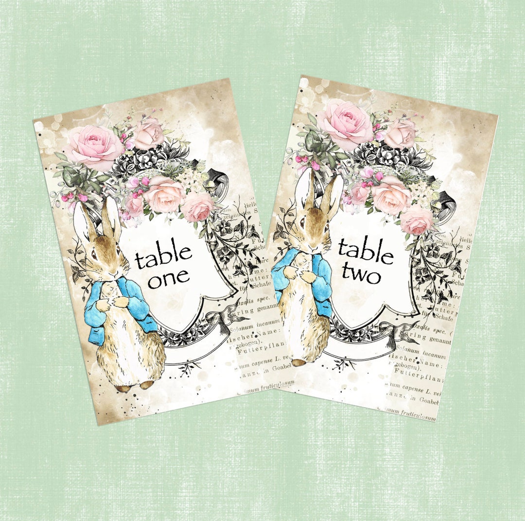 Peter Rabbit Table Cards Names or Numbers | Party Christening Baby ...