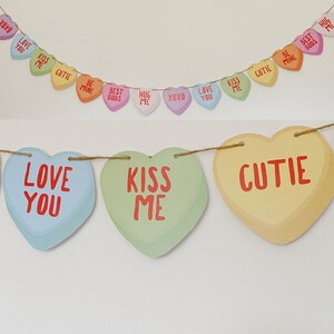 Love Hearts Garland Valentines Decoration Candy Sweet Cute Rainbow ...