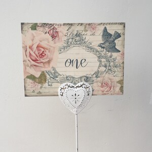 Vintage Style Postcard Table Numbers for Wedding and Party Birds Frame ...