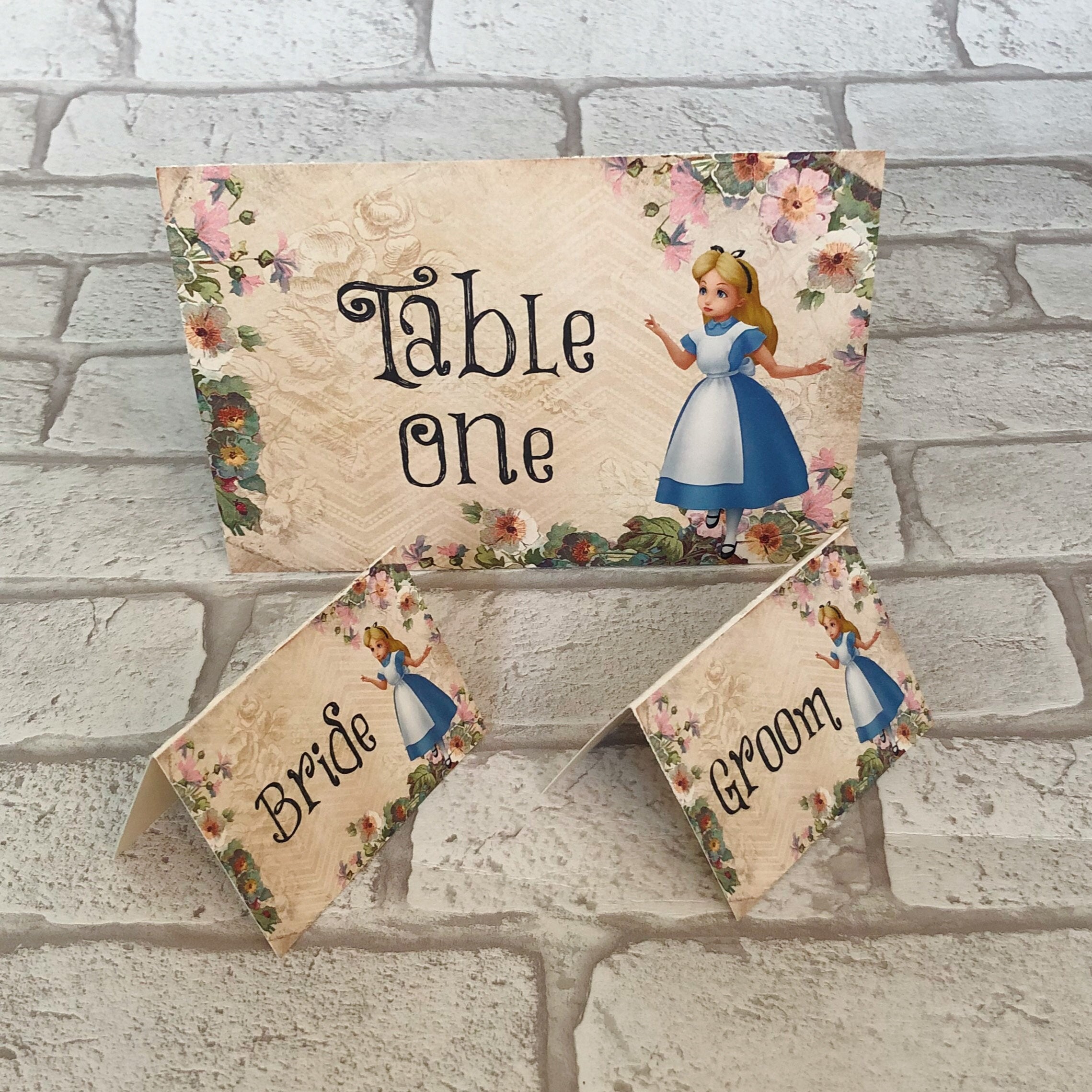 Alice in Wonderland Wedding Table Number Cards - Etsy UK
