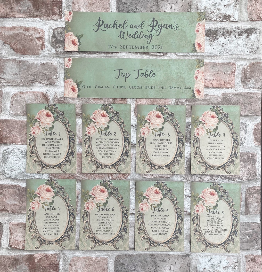 Wedding Table Plan Cards Postcard Seating Planner Vintage Style - Etsy UK