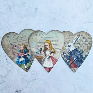 Alice in Wonderland Heart Card Toppers: Scrapbooking Craft - Set of 6 ...