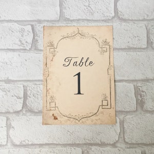 Wedding Table Number Card, Name Cards, Antique Border Frame - Etsy