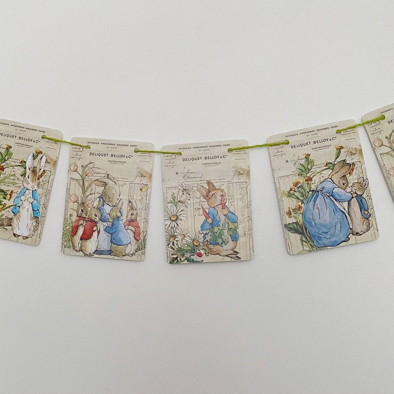 Peter Rabbit Garland Baby Shower Birthday Bunting Decoration Spring ...