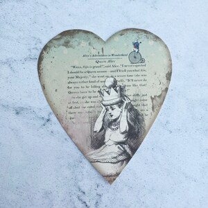 Alice in Wonderland Heart Card Toppers: Scrapbooking Craft - Set of 6 ...