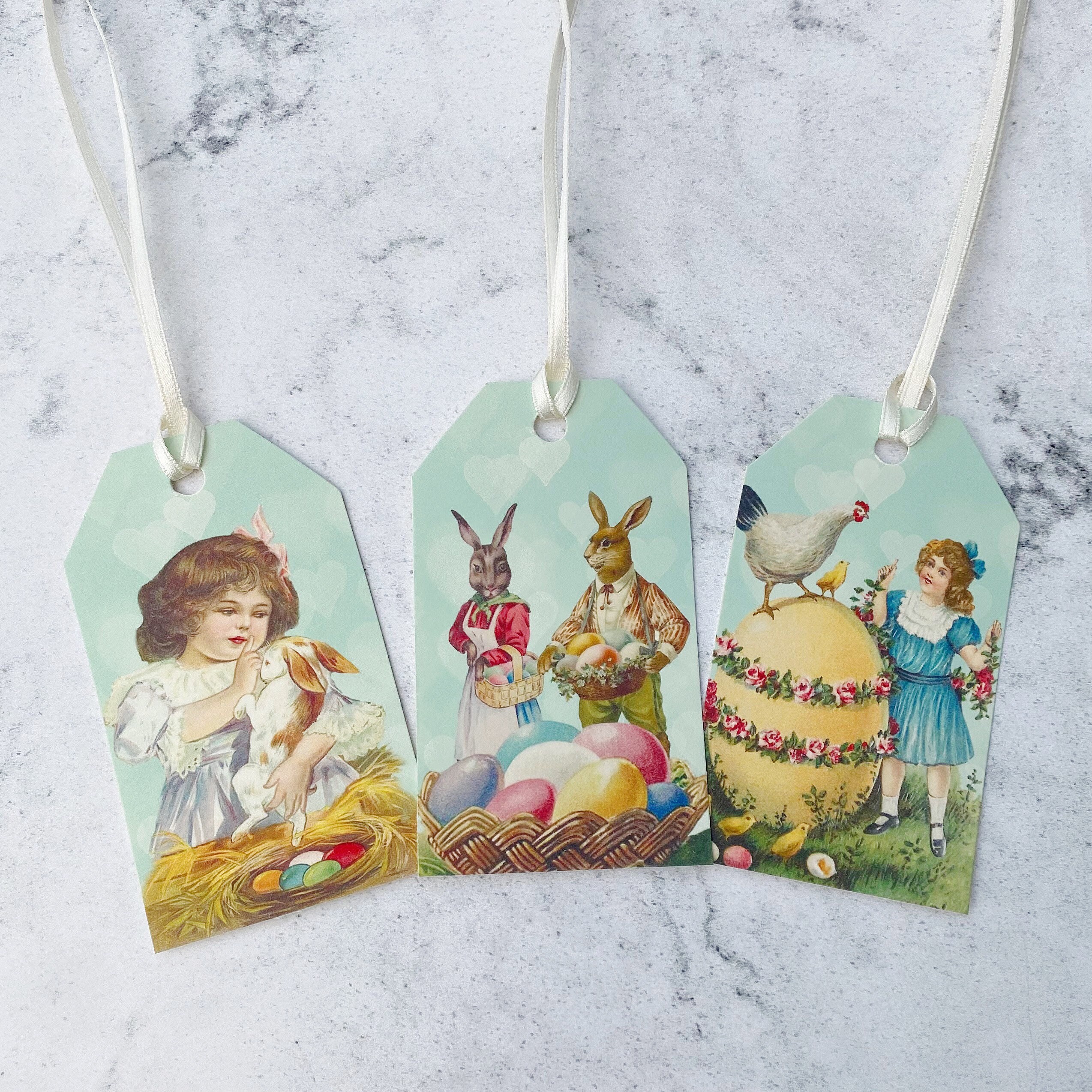 10 X Vintage Easter Gift Tags Ephemera Bunnies Rabbits - Etsy UK