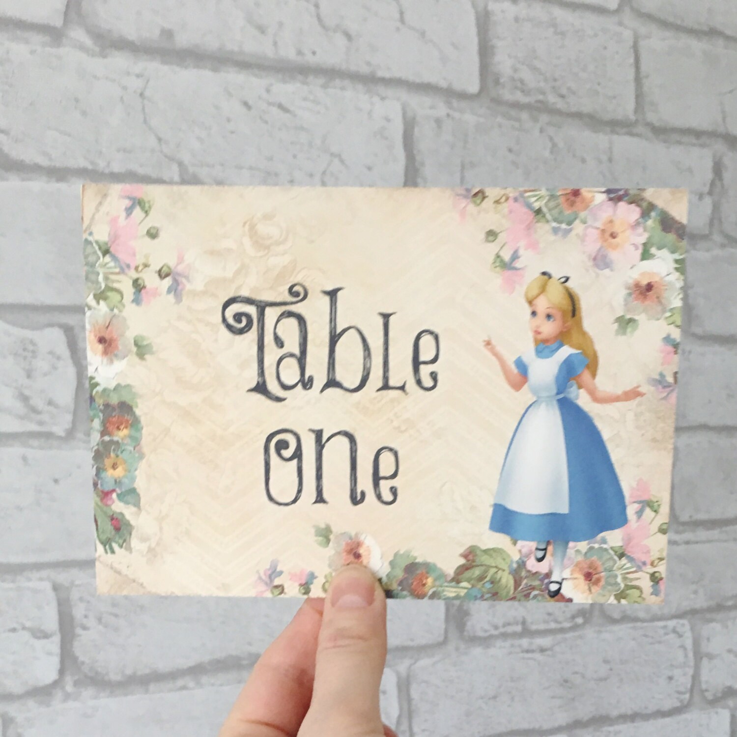 Alice in Wonderland Wedding Table Number Cards - Etsy UK