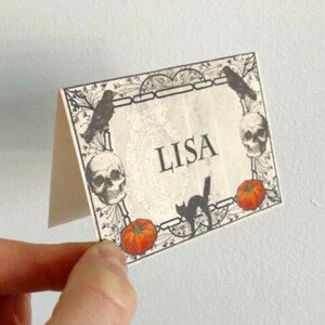 Spooky Halloween Place Name Cards - Set of 10 - Personalised Party ...
