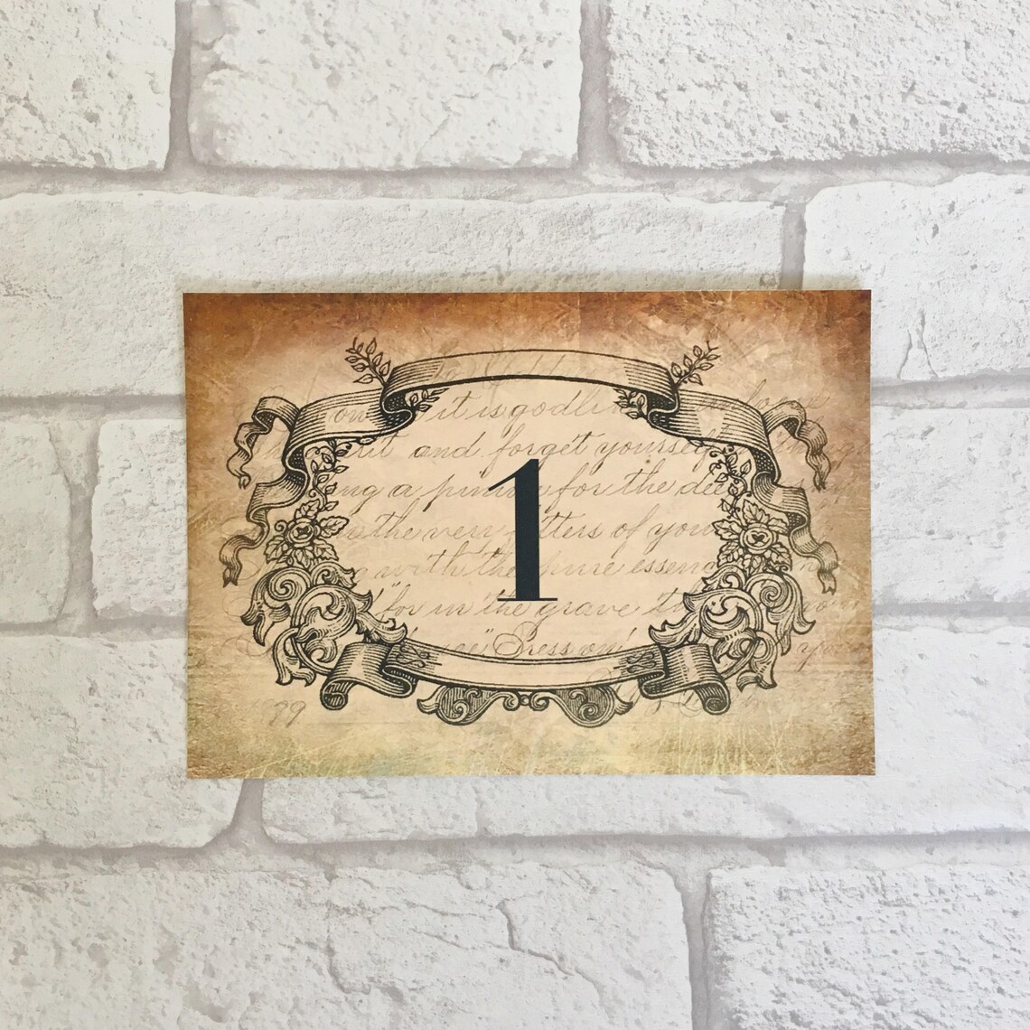 Wedding table numbers cards vintage style card numbers or | Etsy