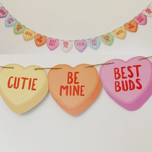 Love Hearts Garland Valentines Decoration Candy Sweet Cute Rainbow ...