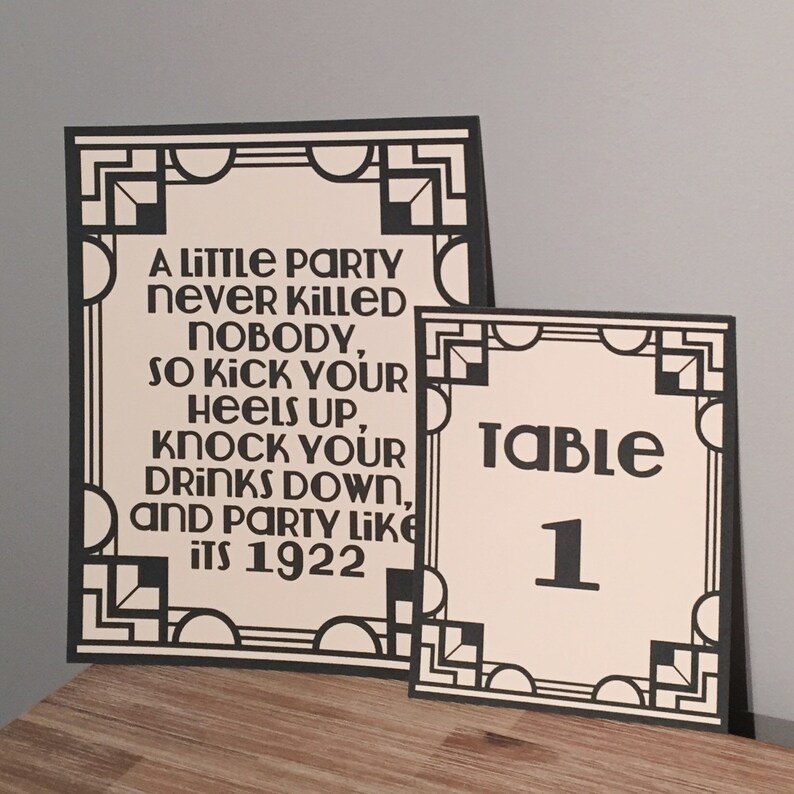 Gatsby Party Signs 1920's Theme Wedding Reception - Etsy