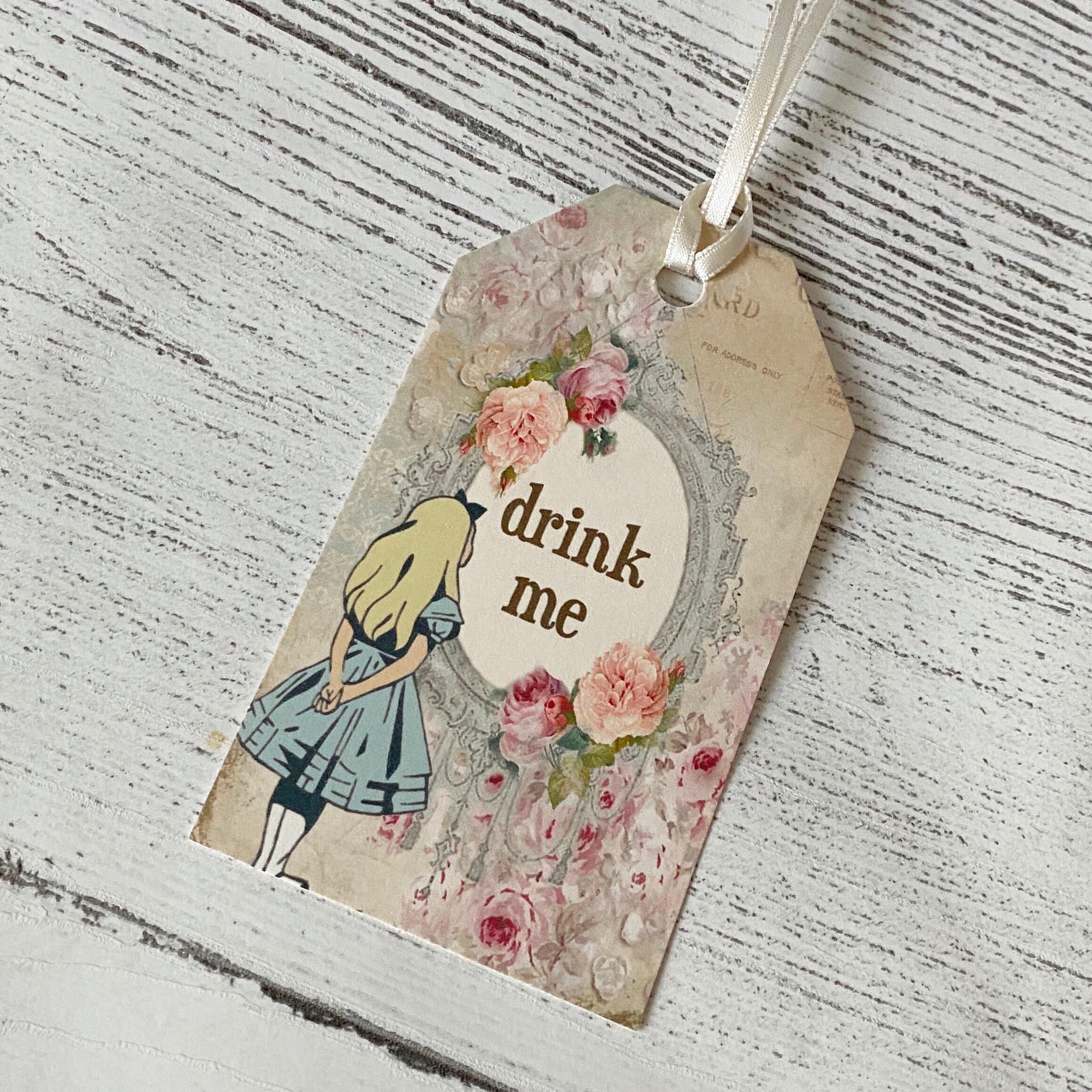 Drink Me Alice in Wonderland Gift Tag Labels Bottle Tags Set - Etsy UK