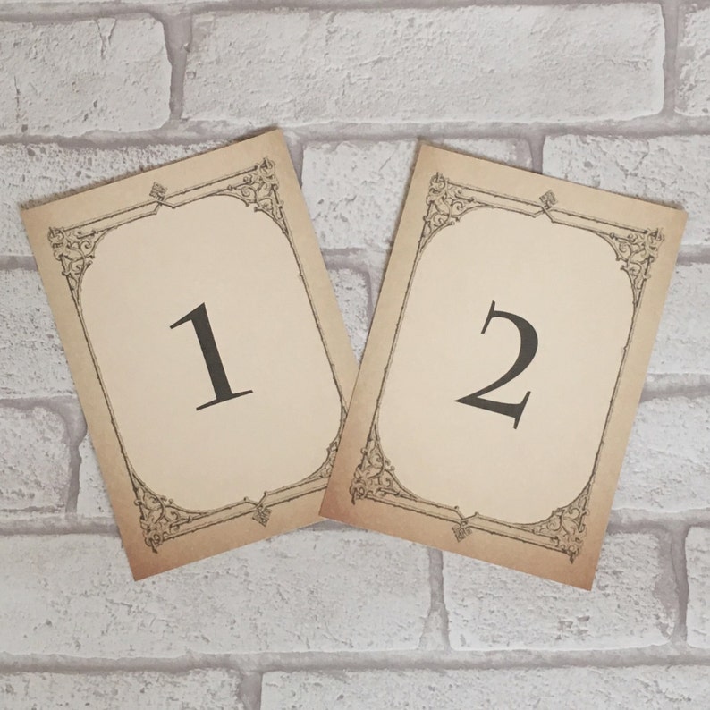 Wedding Table Cards Numbers or Names Shabby Chic Vintage | Etsy