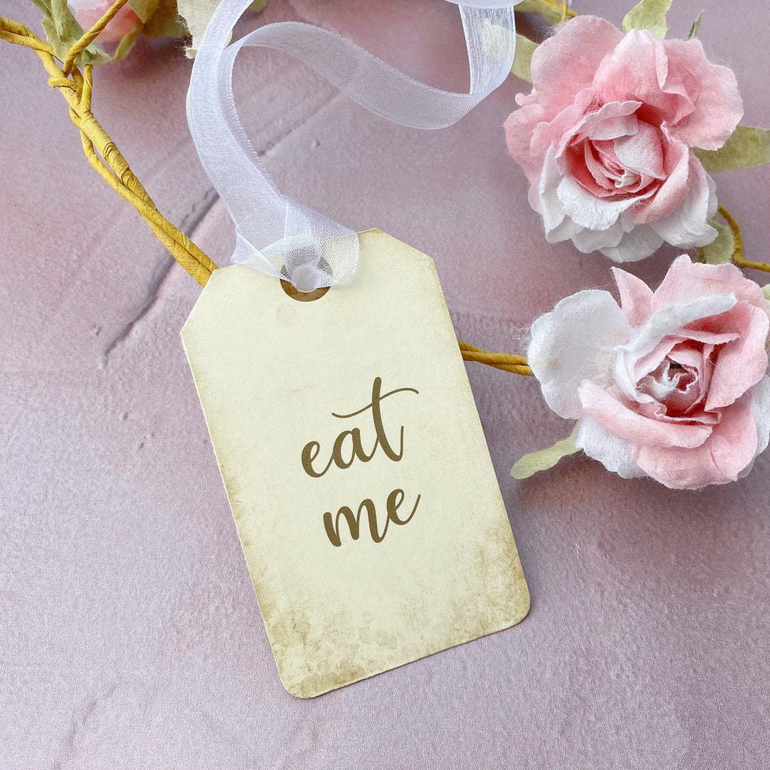 Luxury Vintage Eat Me Alice in Wonderland Gift Tag Labels Bottle Tags ...