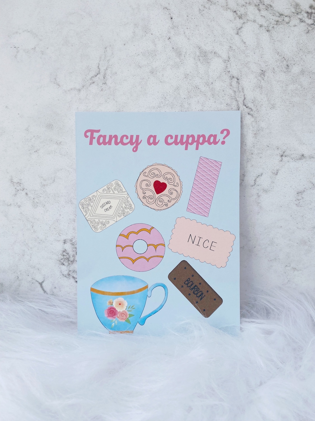 Fancy a Cuppa? Tea and Biscuits Print Sign Home Decoration Fun Kitchen ...