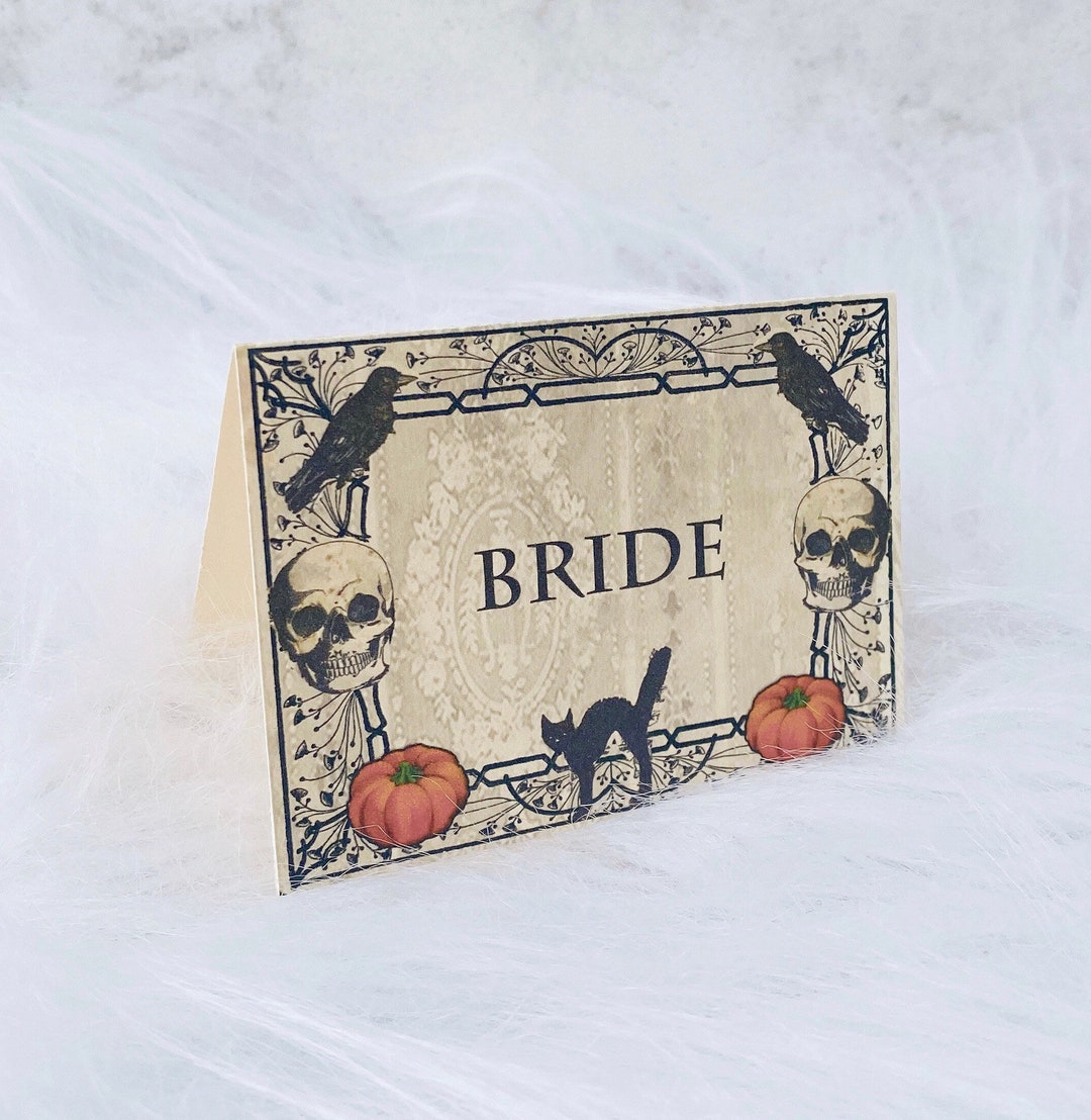 Spooky Halloween Place Name Cards - Set of 10 - Personalised Party ...
