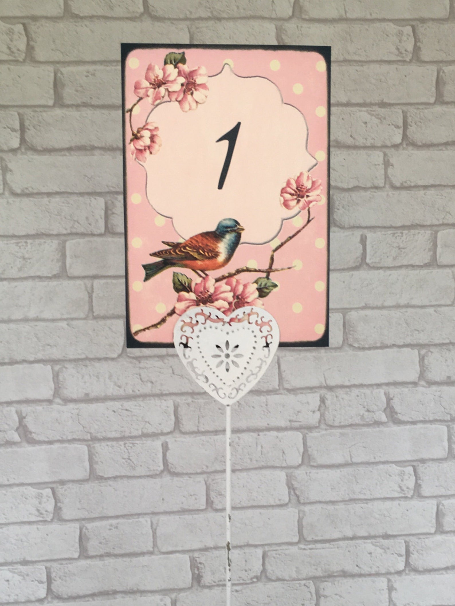 Vintage Bird Retro Style Wedding Table Number Card A5 - Etsy UK
