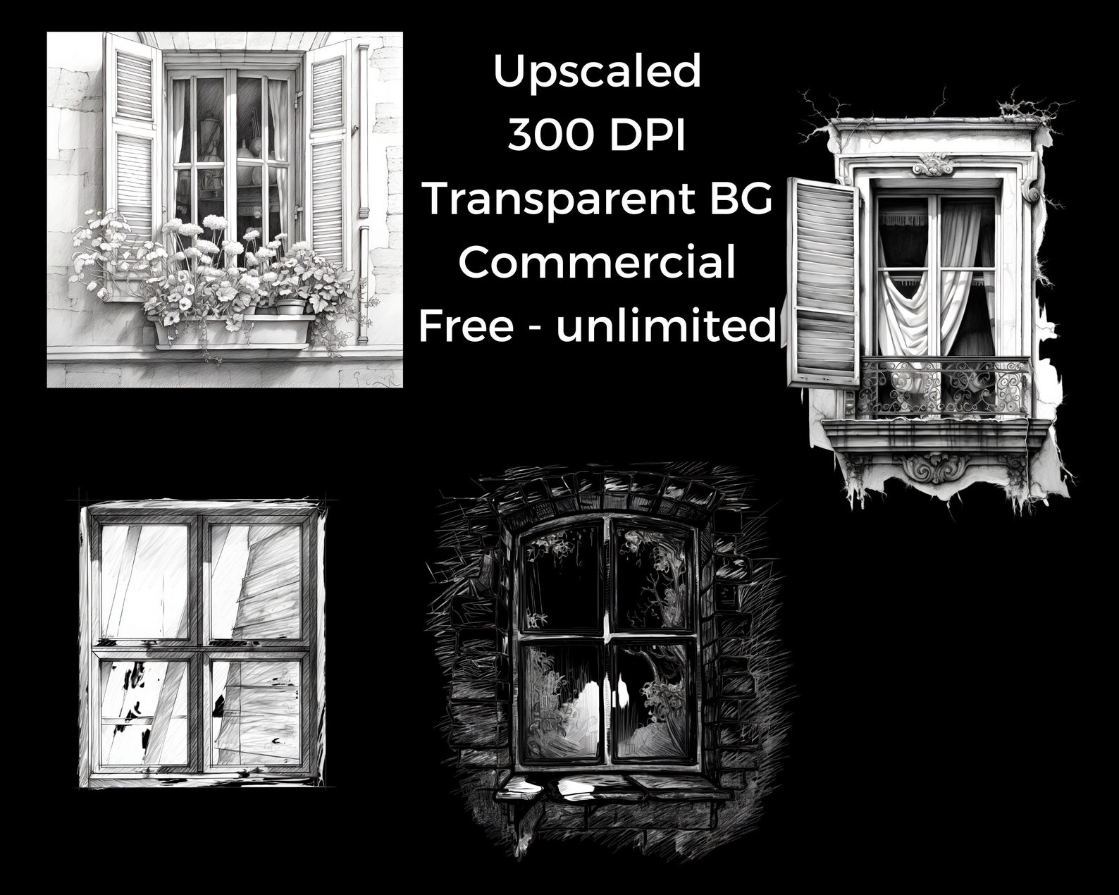 Window Sketches Clipart, Window Sketches, Pencil Window Sketches ...