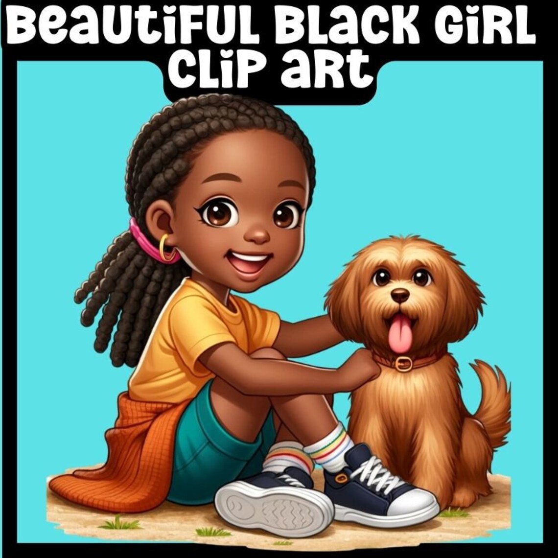 Black Girl Clipart, Black Gilr Clip Art, African American Girl Clipart ...
