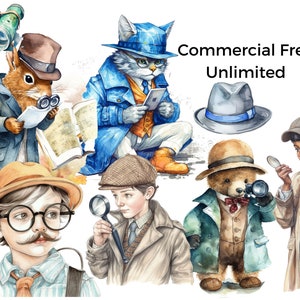 Detective Clip Art, Spy Clipart, Detective Illustrations, Book ...