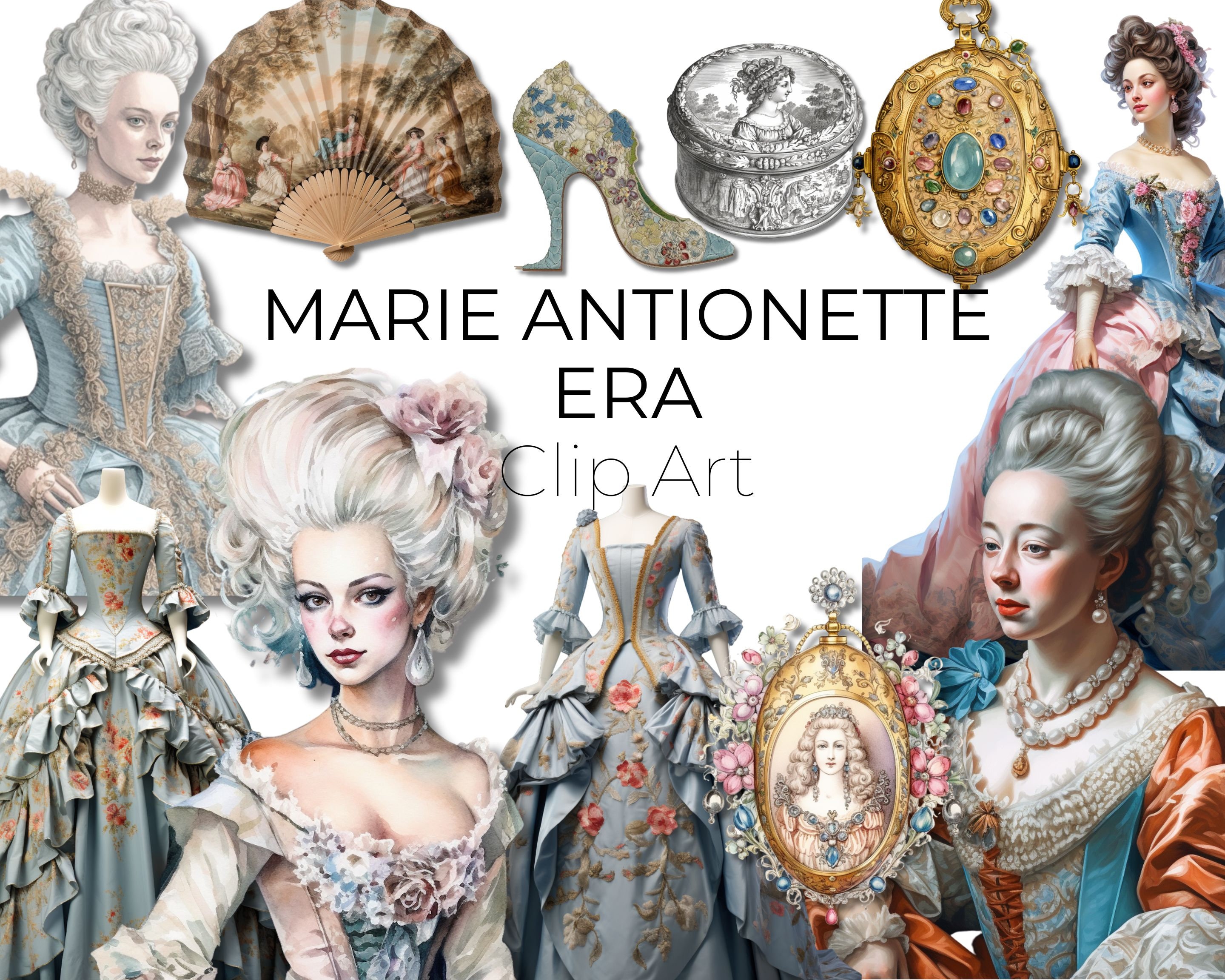 Marie Antoinette Clipart, Marie Antoinette Illustrations, French Queen ...