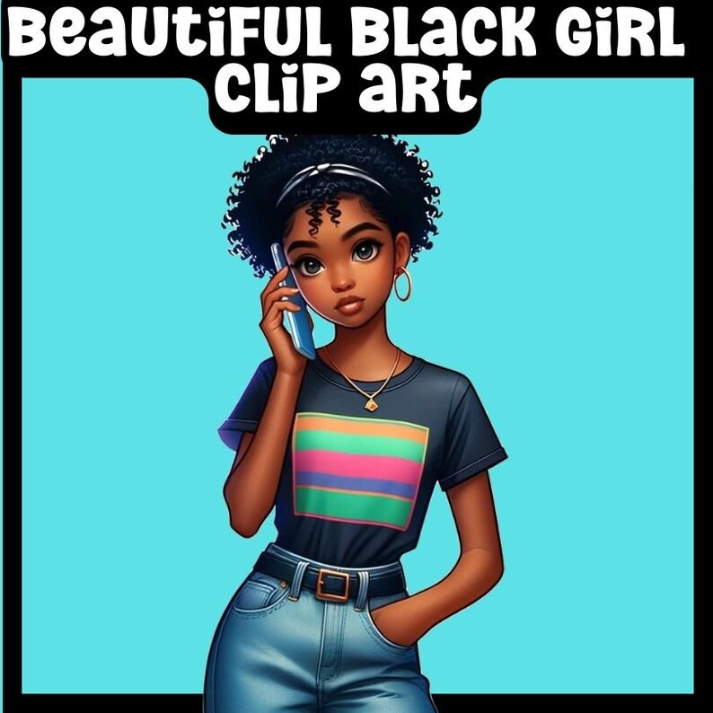 Black Girl Clipart, Black Gilr Clip Art, African American Girl Clipart ...