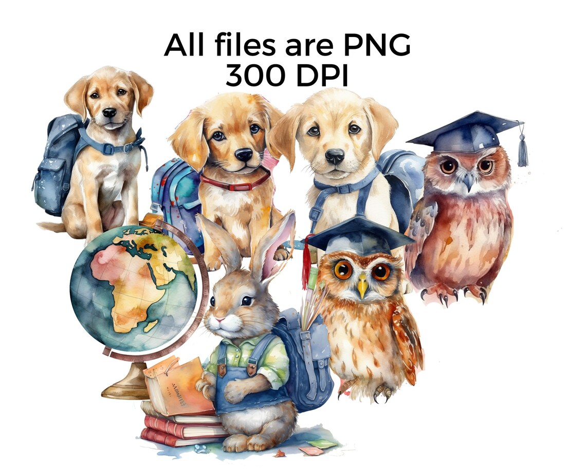 School Clipart, Watercolor School Clip Art, Back to School Clipart ...