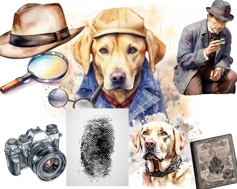 Detective Clip Art, Spy Clipart, Detective Illustrations, Book ...