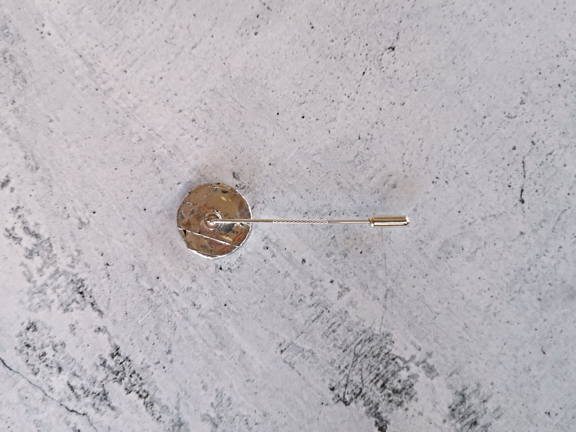 Green Sterling Silver Men's Lapel Pin Round Boutonniere - Etsy